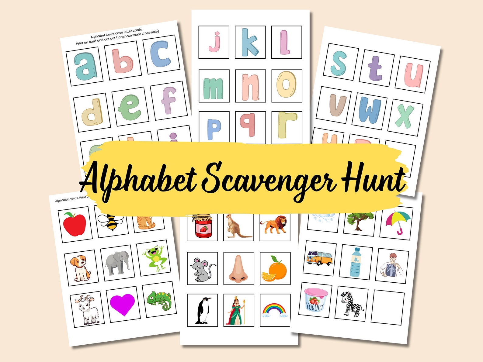 Alphabet Scavenger Hunt Prek Kindergarten Fun Indoors Hide and Seek ...