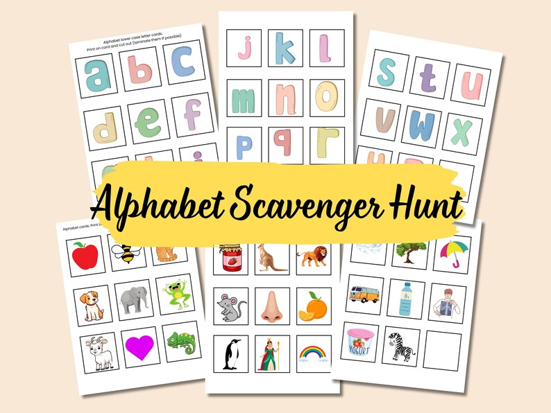 Alphabet Scavenger Hunt Prek Kindergarten Fun Indoors Hide and Seek ...