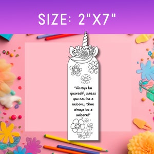 Unicorn Bookmarks Coloring Page Printable for Birthday Favors Unicorn ...