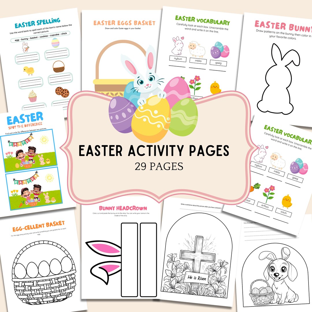 Easter Activity Pack Easter Printables for Prek Kids Easter Activities ...
