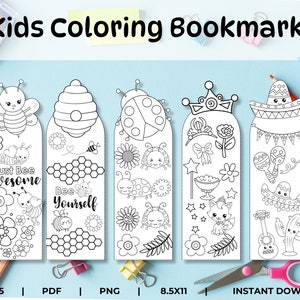Coloring Bookmarks Set 4 Kids Coloring Printable Bookmarks Classroom ...