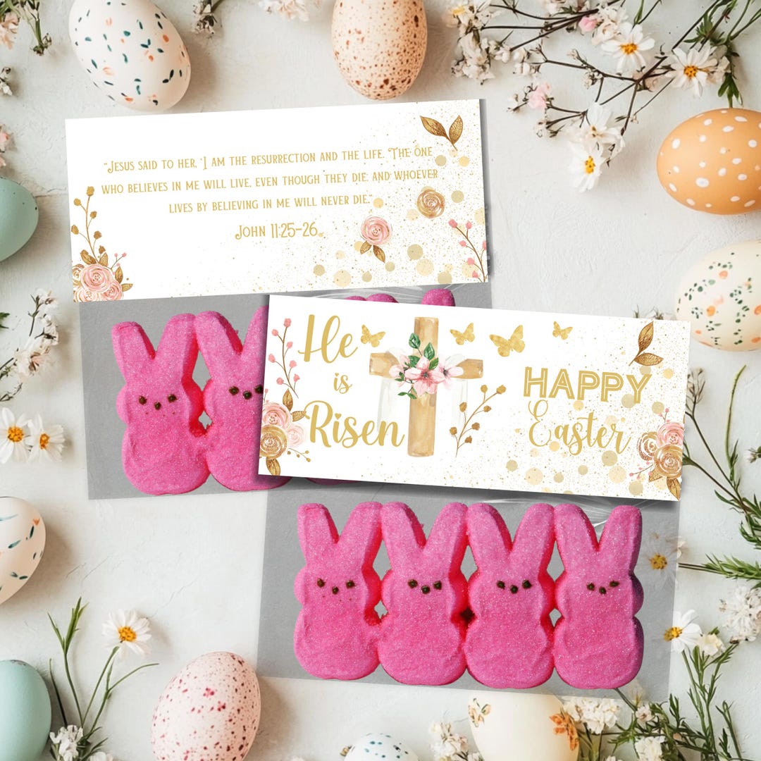 He is Risen Bible Verse Treat Bag Topper Easter He is Risen Religious ...