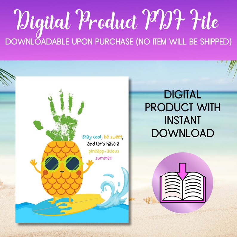 Summer Handprint Craft Art Summer Handprint for Toddler Summer Craft ...