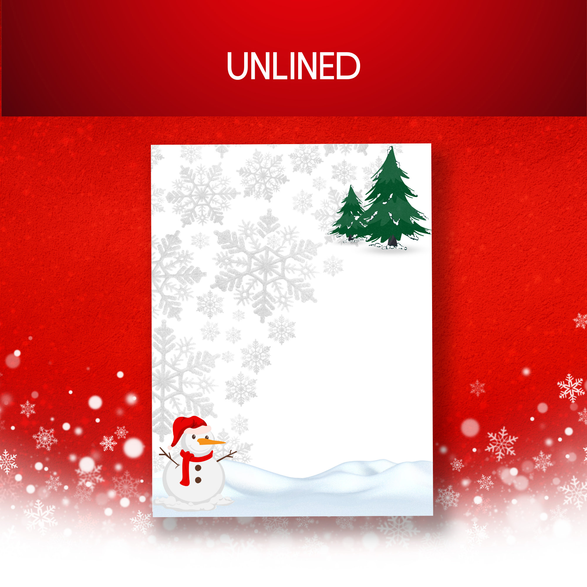 Winter Christmas Stationery Printable Holiday Stationery Christmas ...