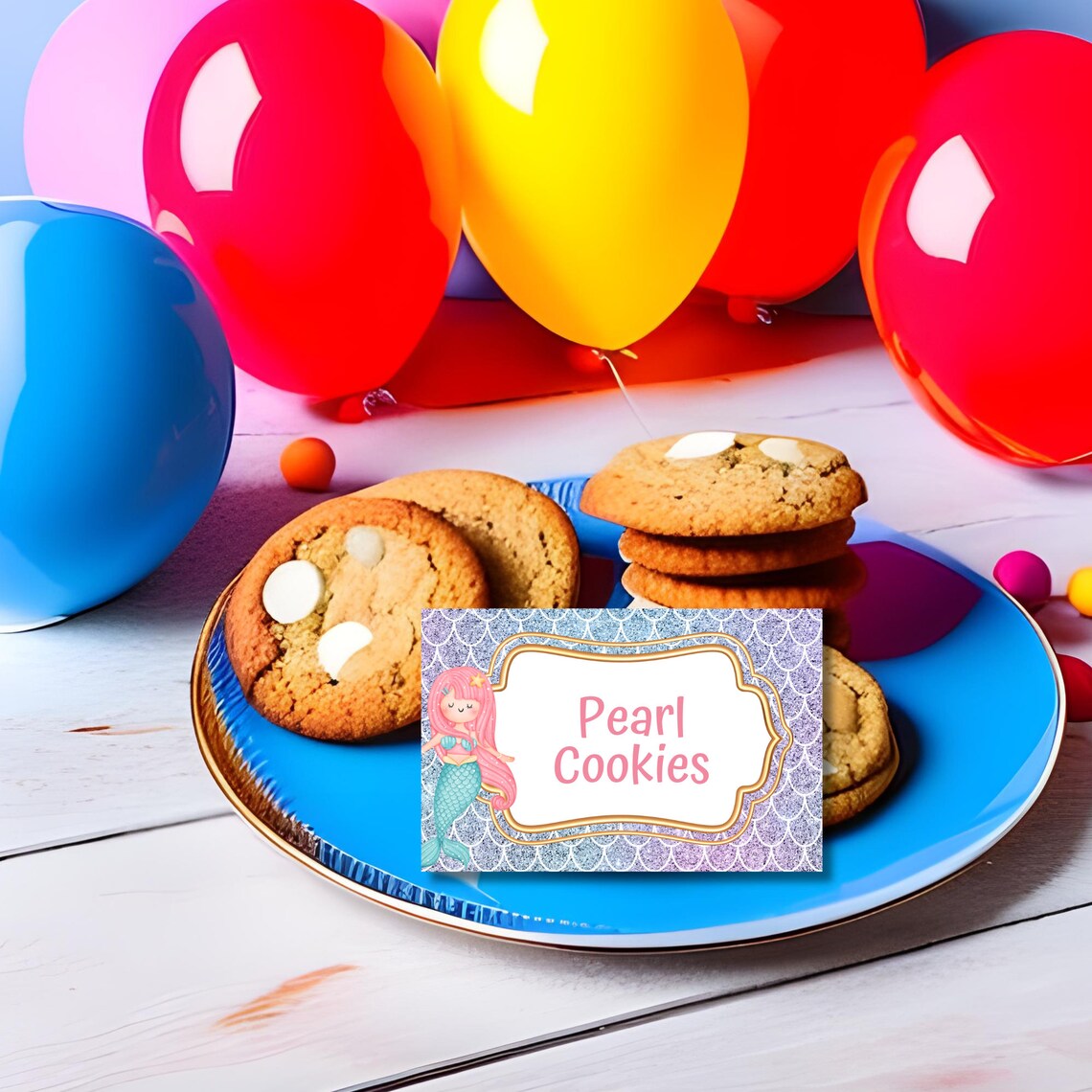 Editable Mermaid Party Food Label Mermaid Blank Food Tent Cards Labels ...