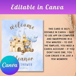 Editable Baby Shower Welcome Sign Boy Baby Shower Welcome Sign Template ...