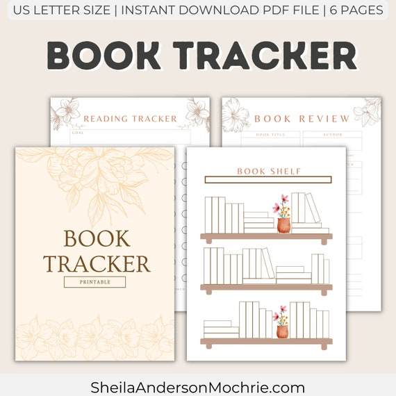Book Tracker Reading Tracker Bookshelf Reading Log Planner | Etsy
