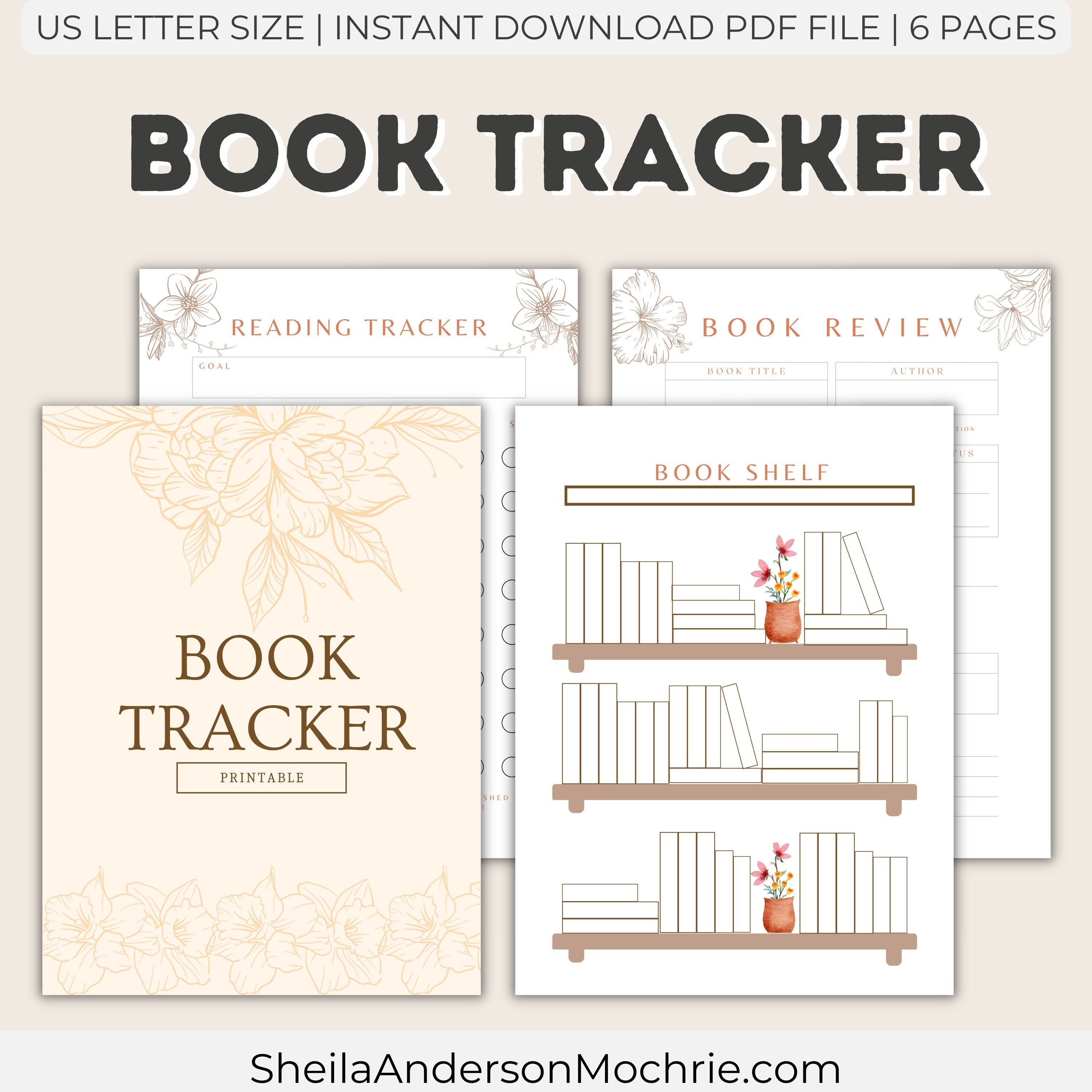 Book Tracker Reading Tracker Bookshelf Reading Log Planner | Etsy