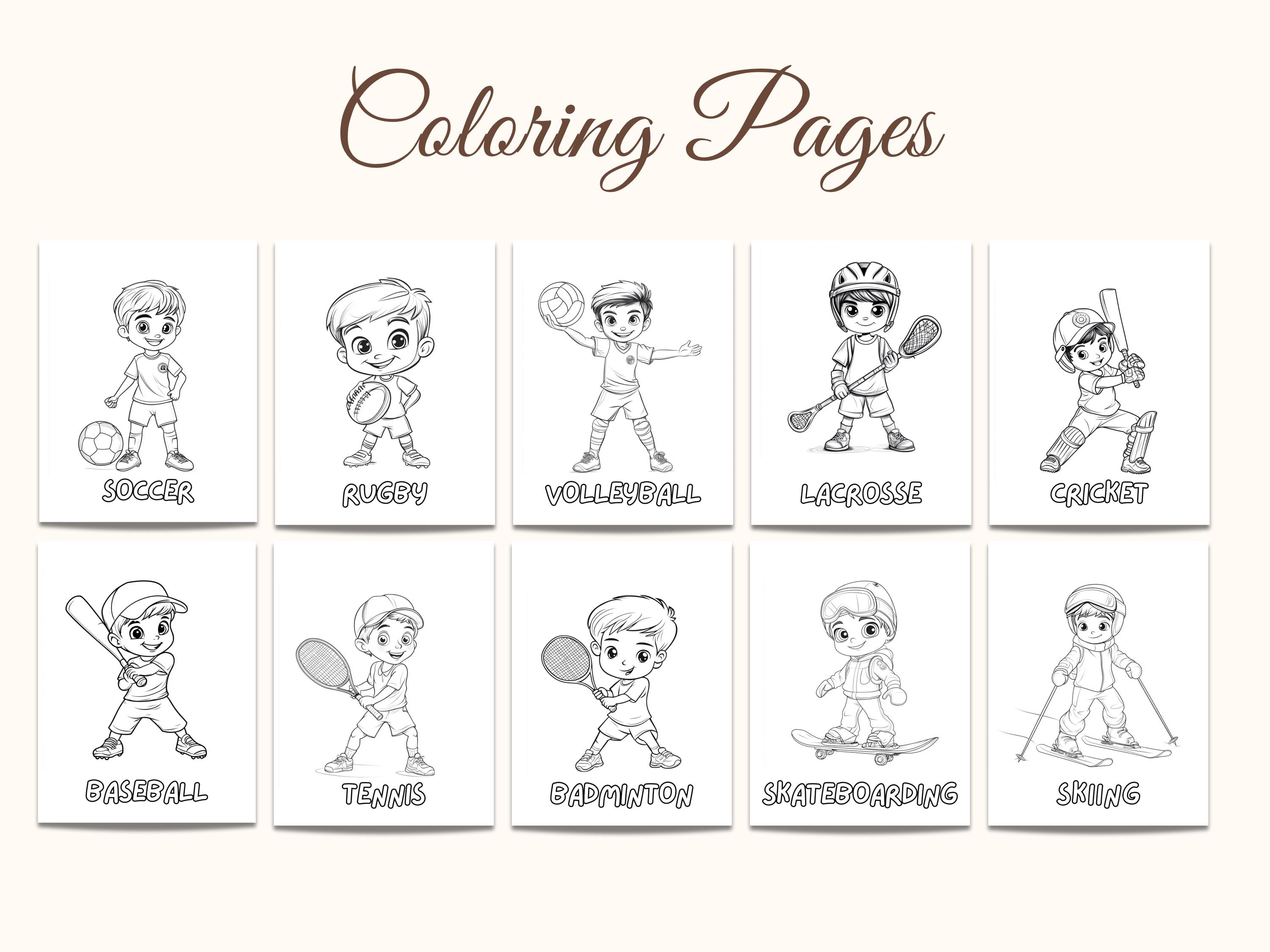 Sports Coloring Pages Simple Coloring Book Prk-2 Toddlers Daycare 18 ...