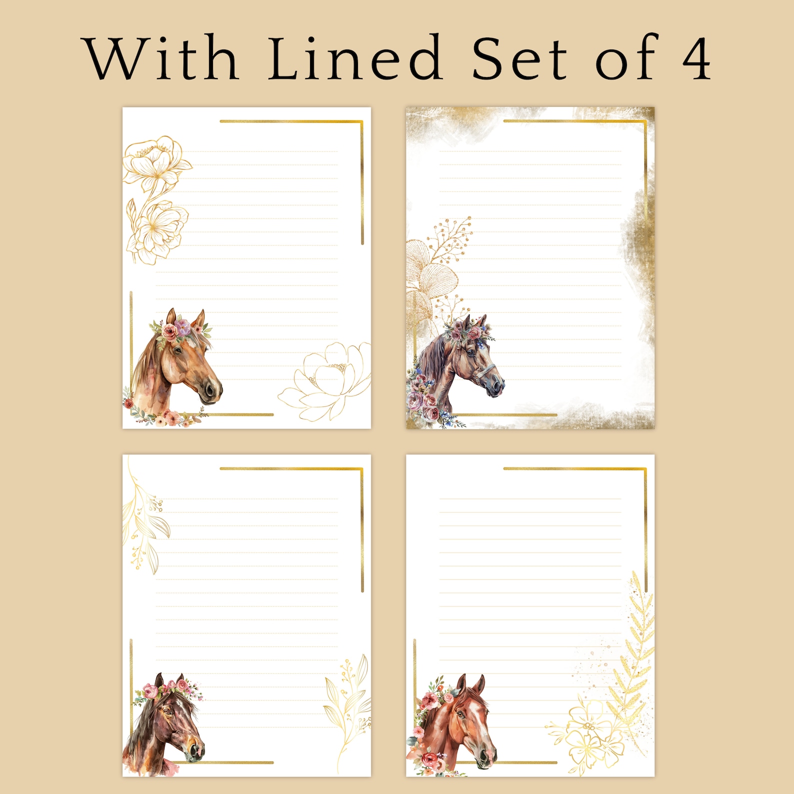 Horse Stationary Printable Horse Stationery Animal Stationery Pony ...