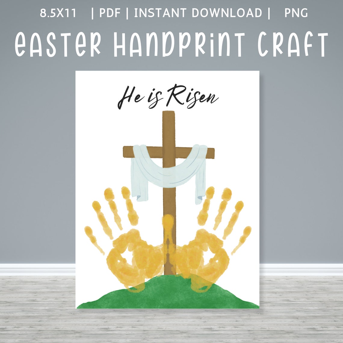 Easter Handprint Craft Religious Printable Easter DIY Craft for Kids ...