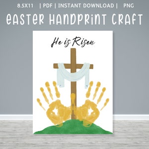 Easter Handprint Craft Religious Printable Easter DIY Craft for Kids ...