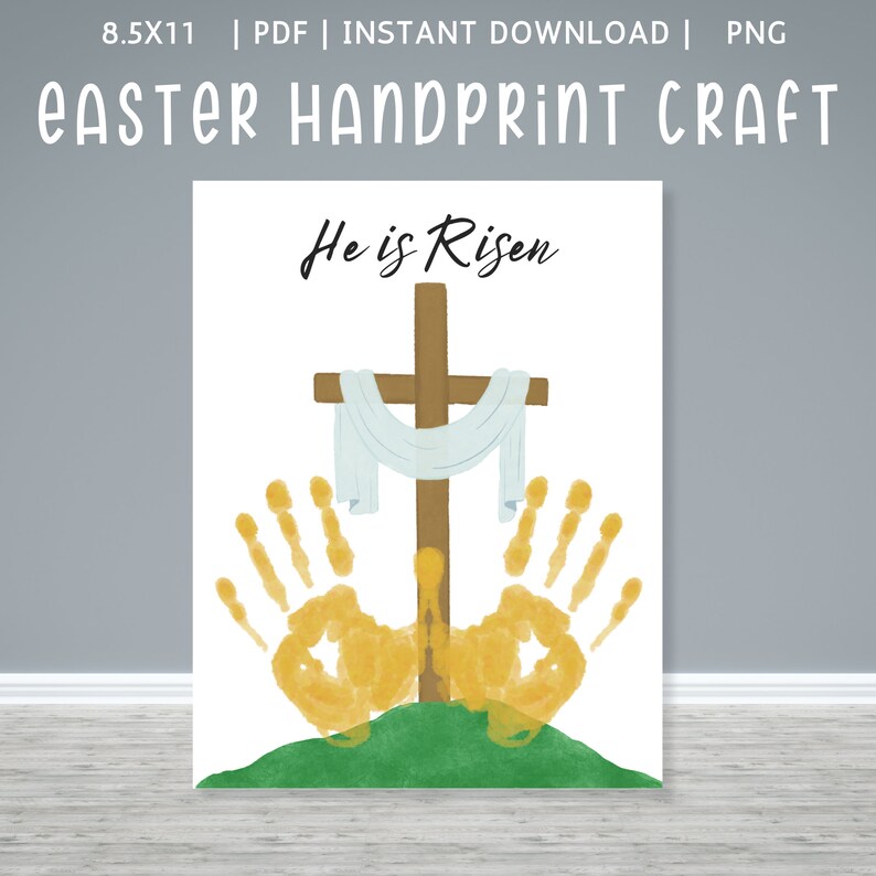 Easter Handprint Craft Religious Printable Easter DIY Craft for Kids ...