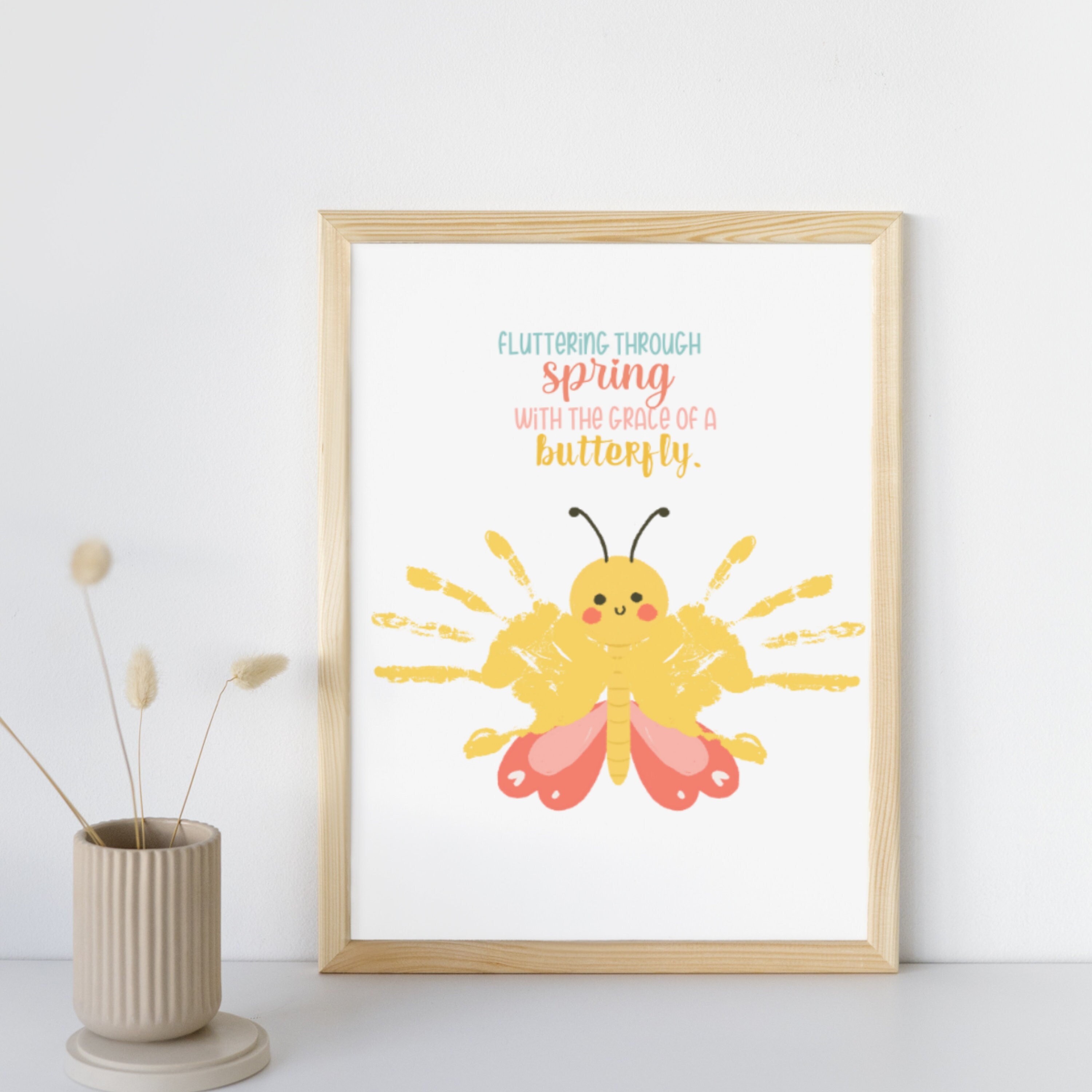 Spring Handprint Craft Art Printable Butterfly With Handprint Wings ...
