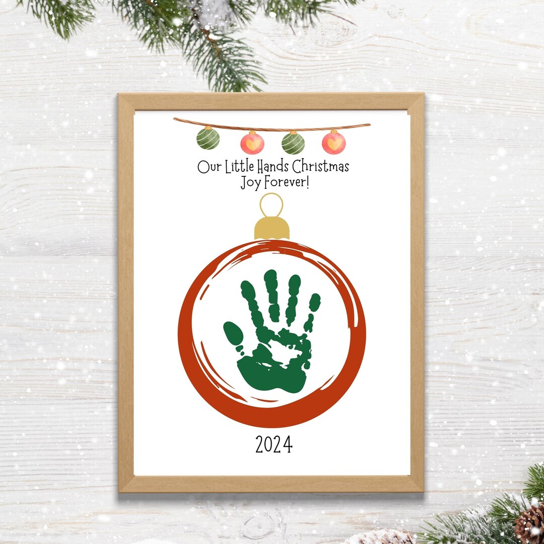 Christmas Tree Ball Handprint Craft Printable Christmas Handprint Art ...