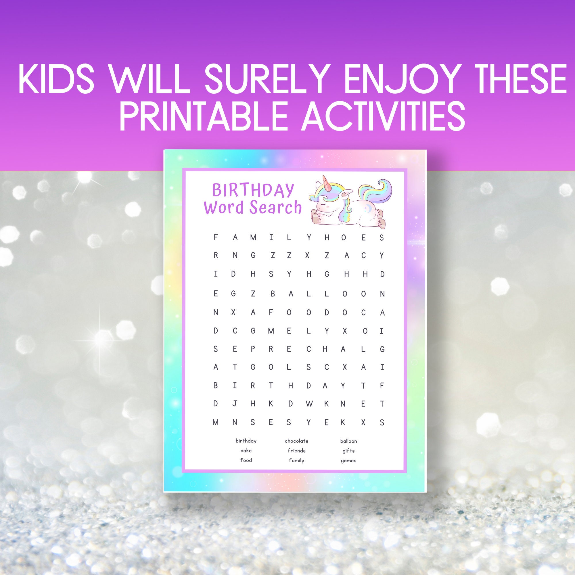 Printable Unicorn Party Games Unicorn Games Birthday Party Unicorn ...