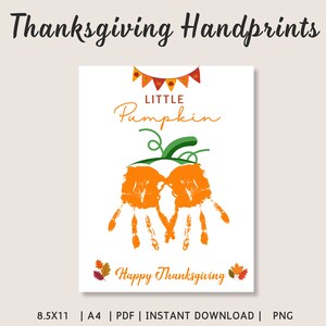 Thanksgiving Handprint Craft Little Pumpkin Preschool Toddler Fall ...