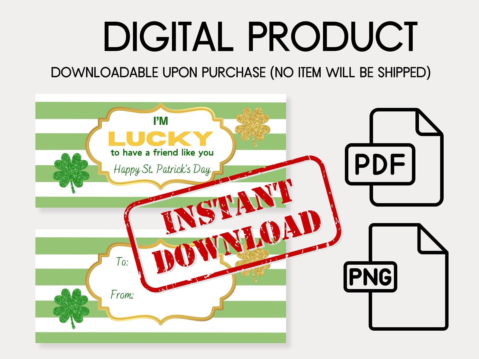 Printable St Patricks Day Treat Topper Bag Lucky Green Shamrock Class ...