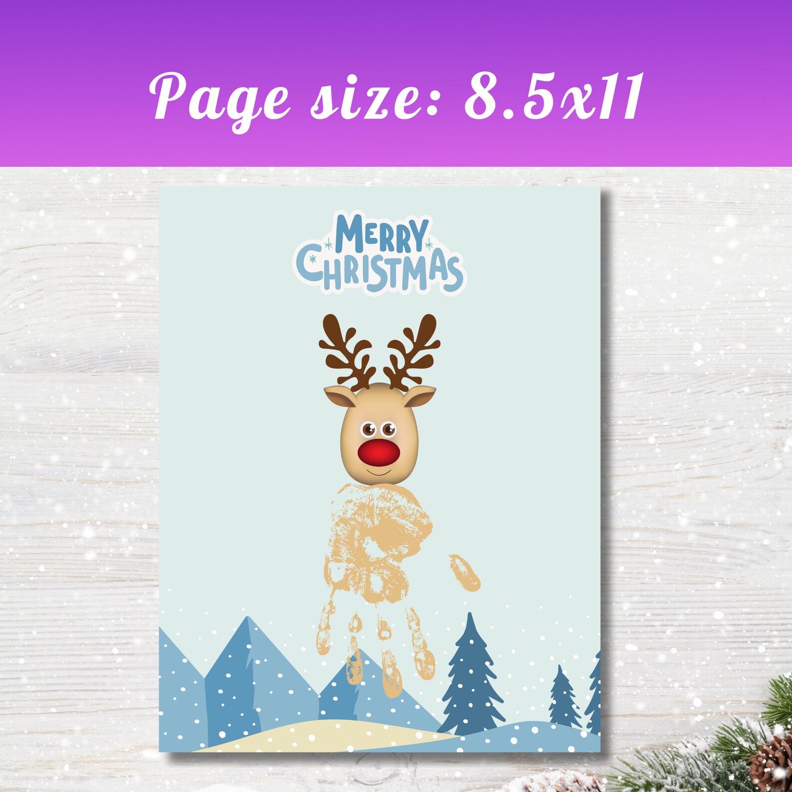 Christmas Handprint Craft Printable Christmas Reindeer Handprint Art ...
