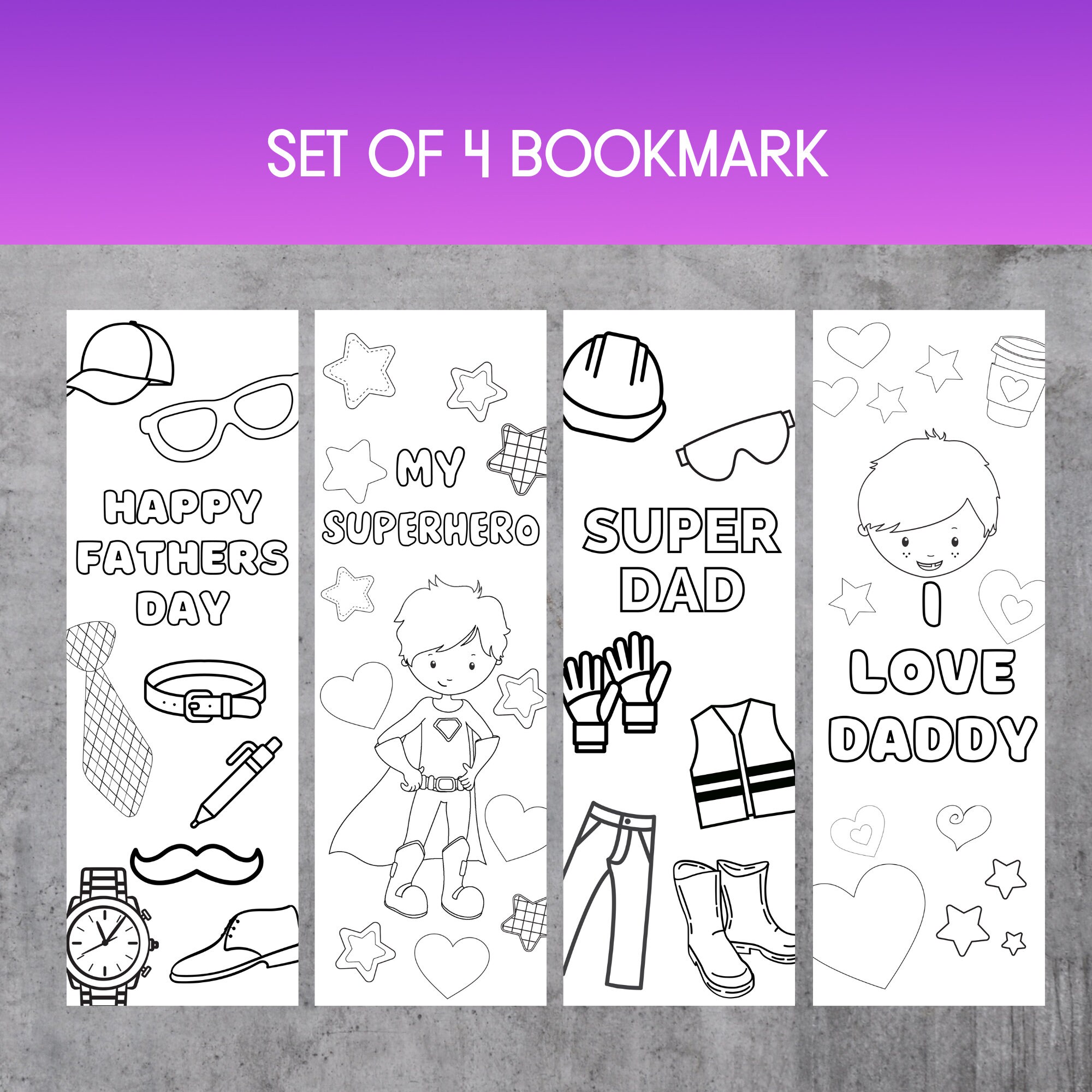 Father's Day Gift Father's Day Bookmark Printable Father's Day Coloring ...