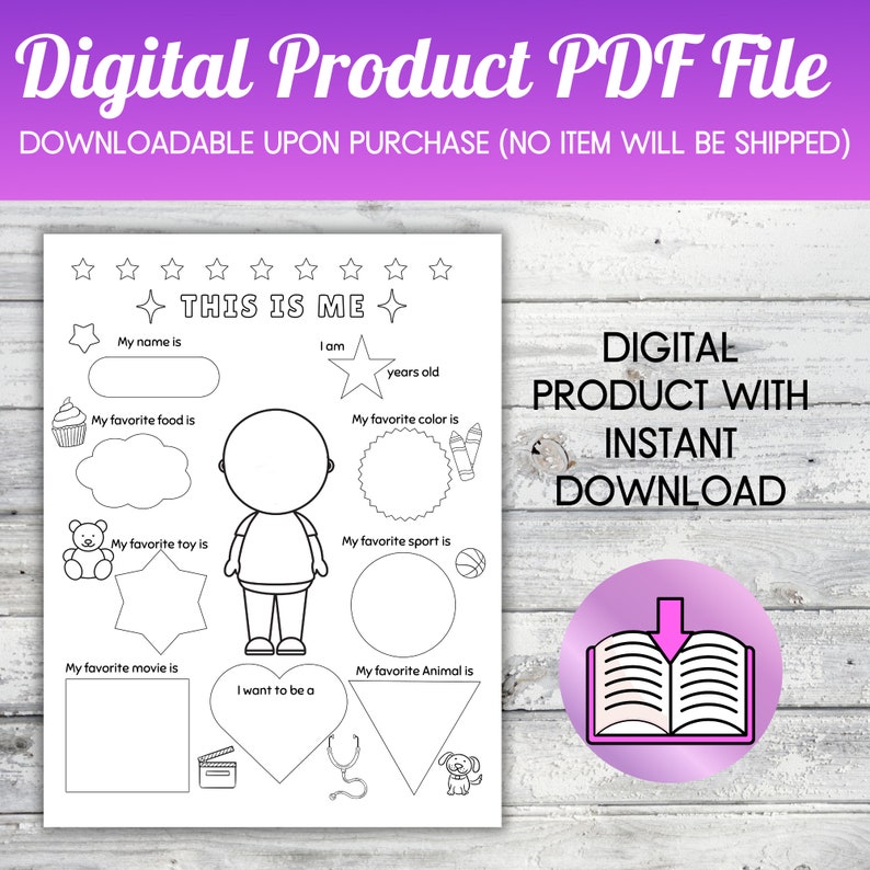 All About Me Preschool First Day of School Get to Know Me Back to ...