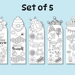 Coloring Bookmarks Set 4 Kids Coloring Printable Bookmarks Classroom ...