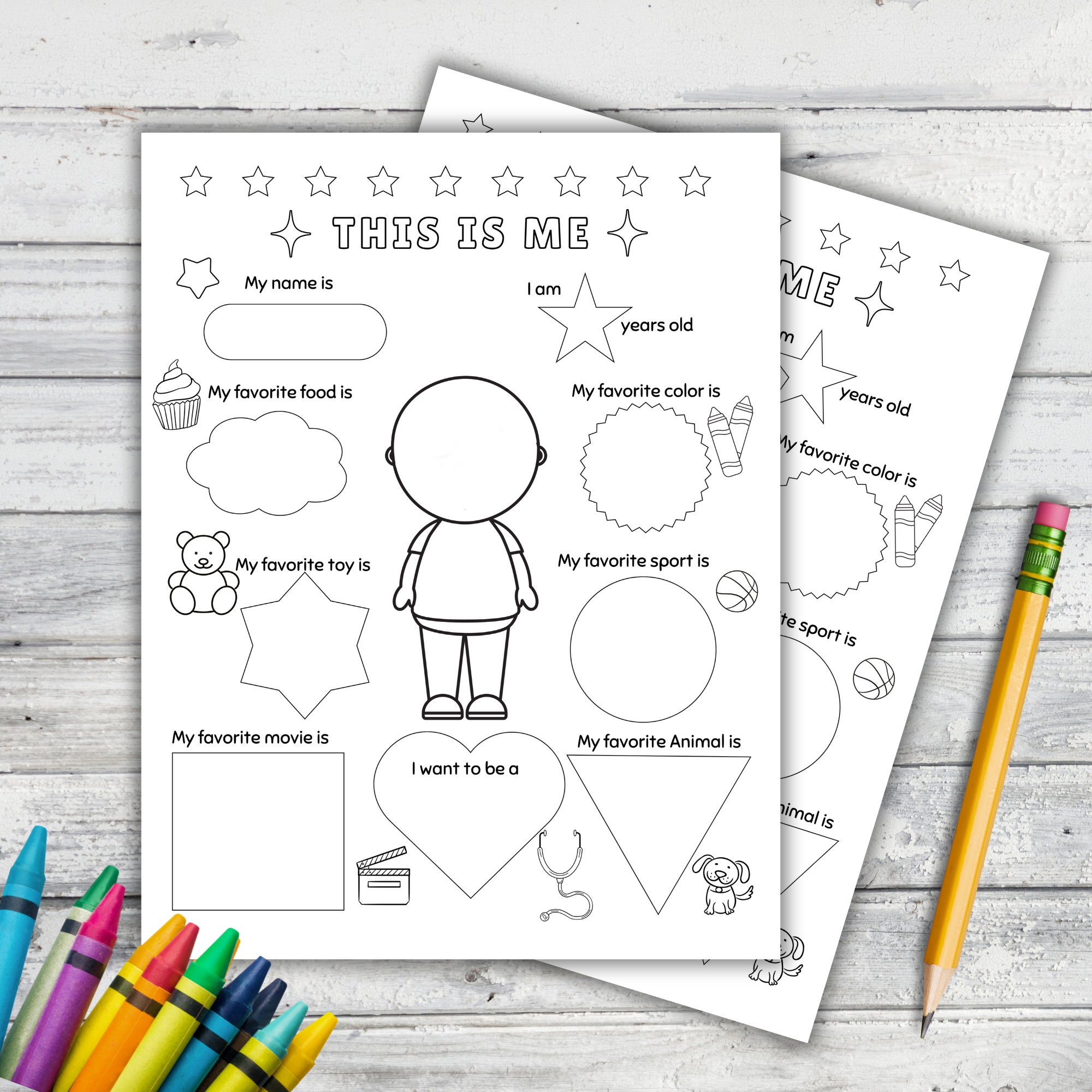 All About Me Preschool First Day of School Get to Know Me Back to ...