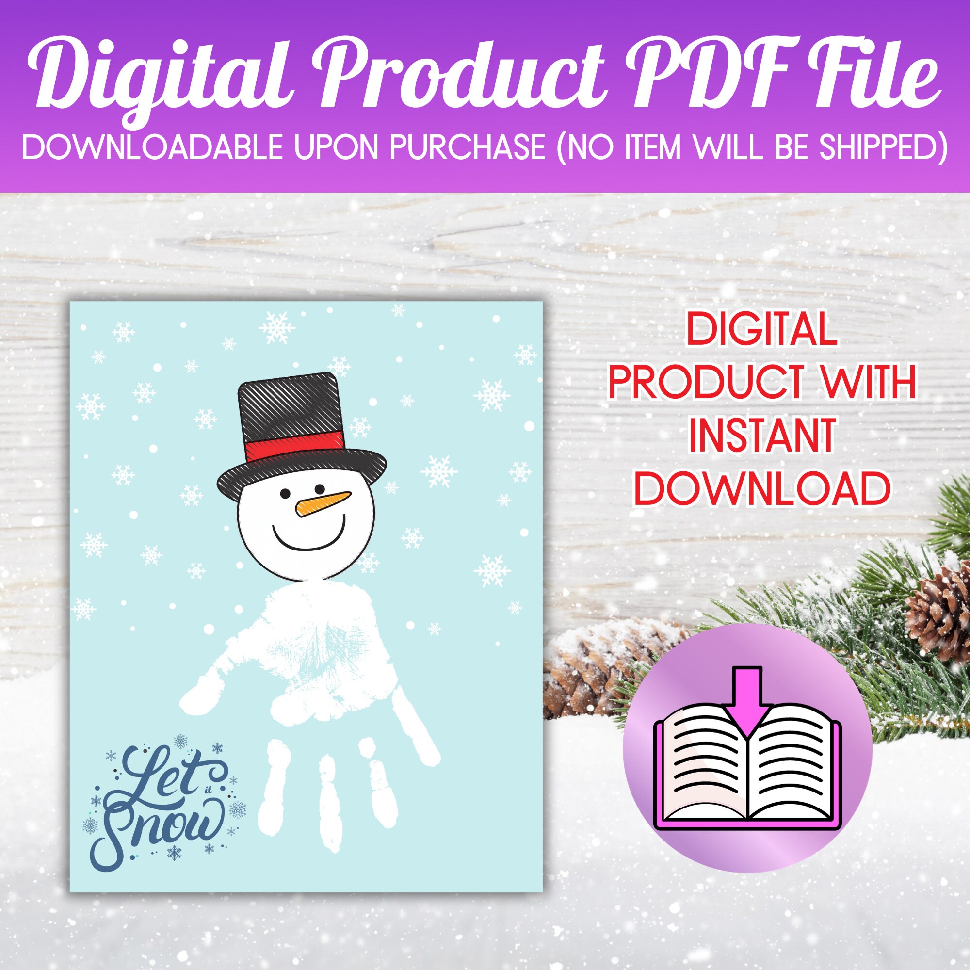 Christmas Handprint Craft Printable Christmas Snowman Handprint Art DIY ...