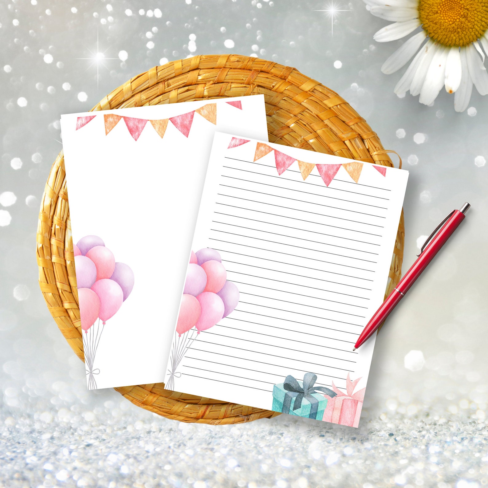 Happy Birthday Stationary Printable Birthday Paper for Him Letter ...