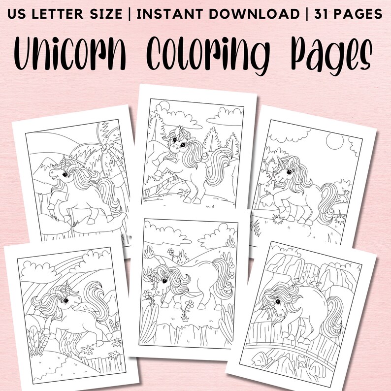 Unicorn Coloring Pages Kids 30 Printable Unicorn Activities Birthday ...