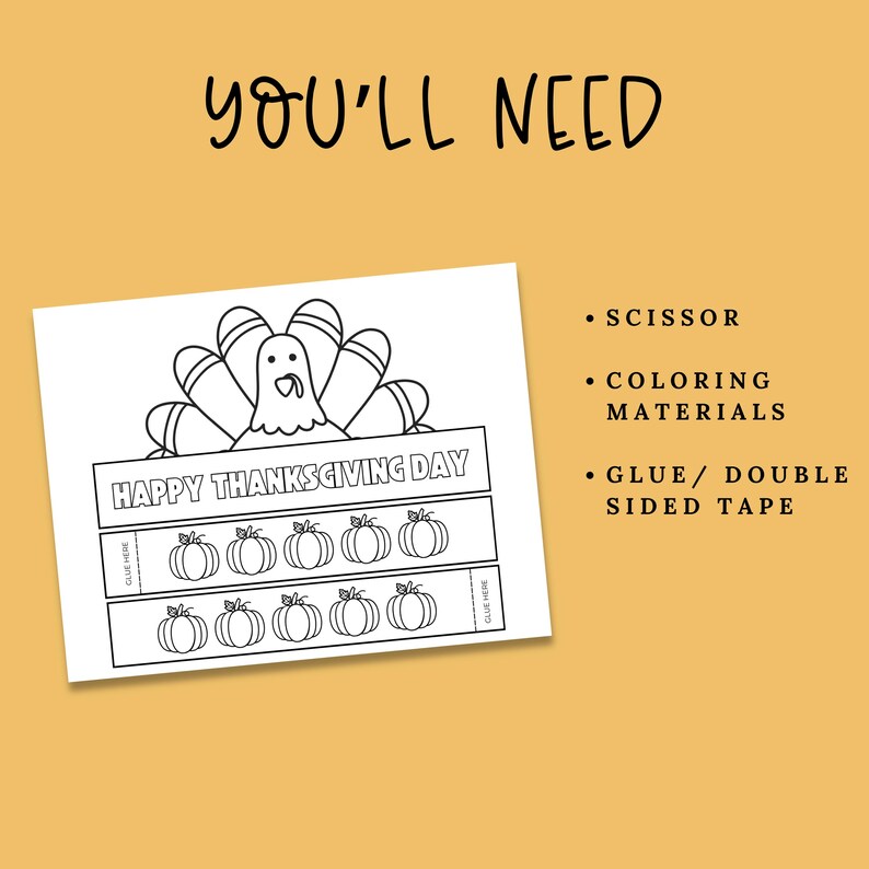 Thanksgiving Paper Crown Bundle Printable Thanksgiving Headband ...