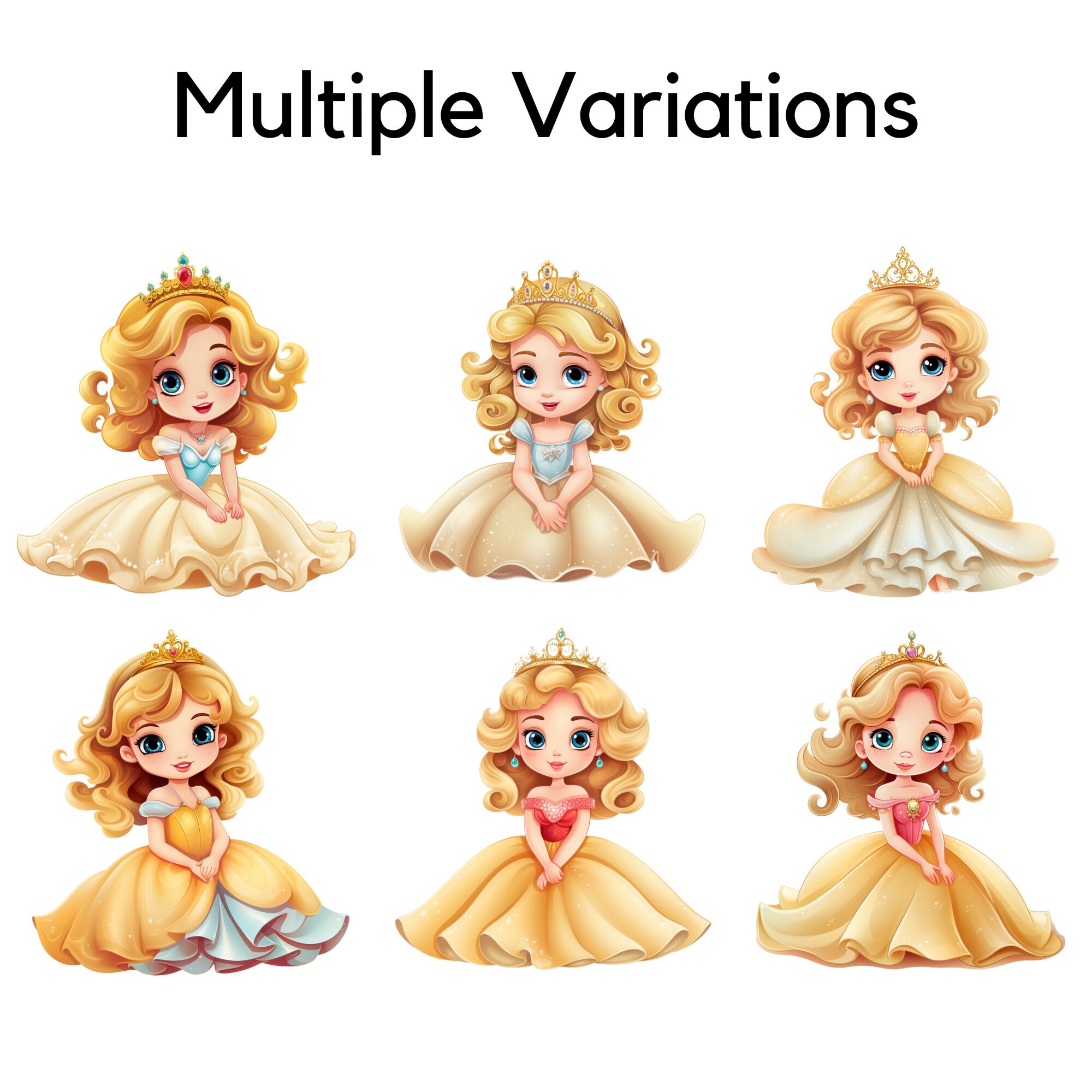 Little Princess Clipart PNG Princess Birthday Fairytale Princess Cute ...