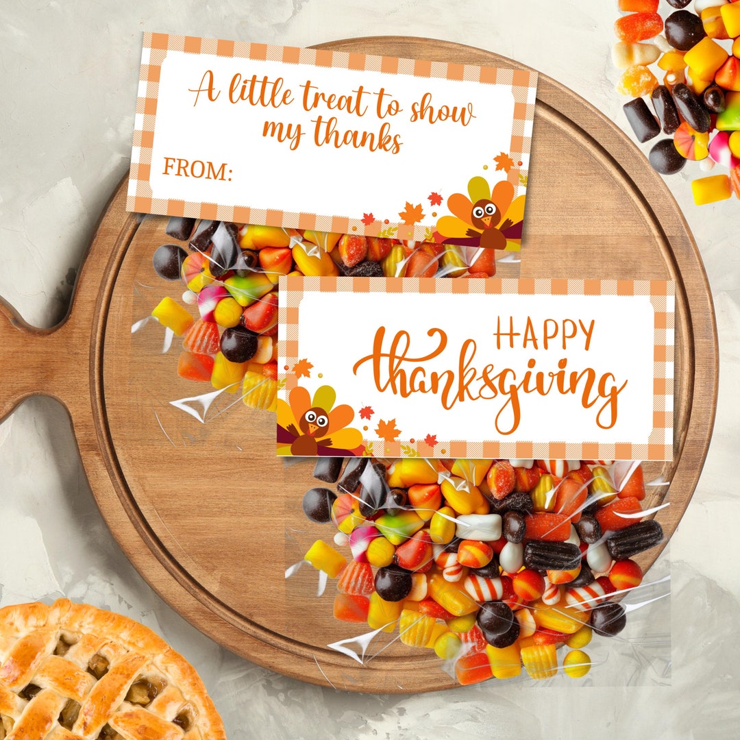 Thanksgiving Treat Bag Topper Label Gift Easy Last Minute Printable A ...