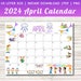 April 2024 Calendar Printable Kids Calendar 2024 Calendar Classroom ...