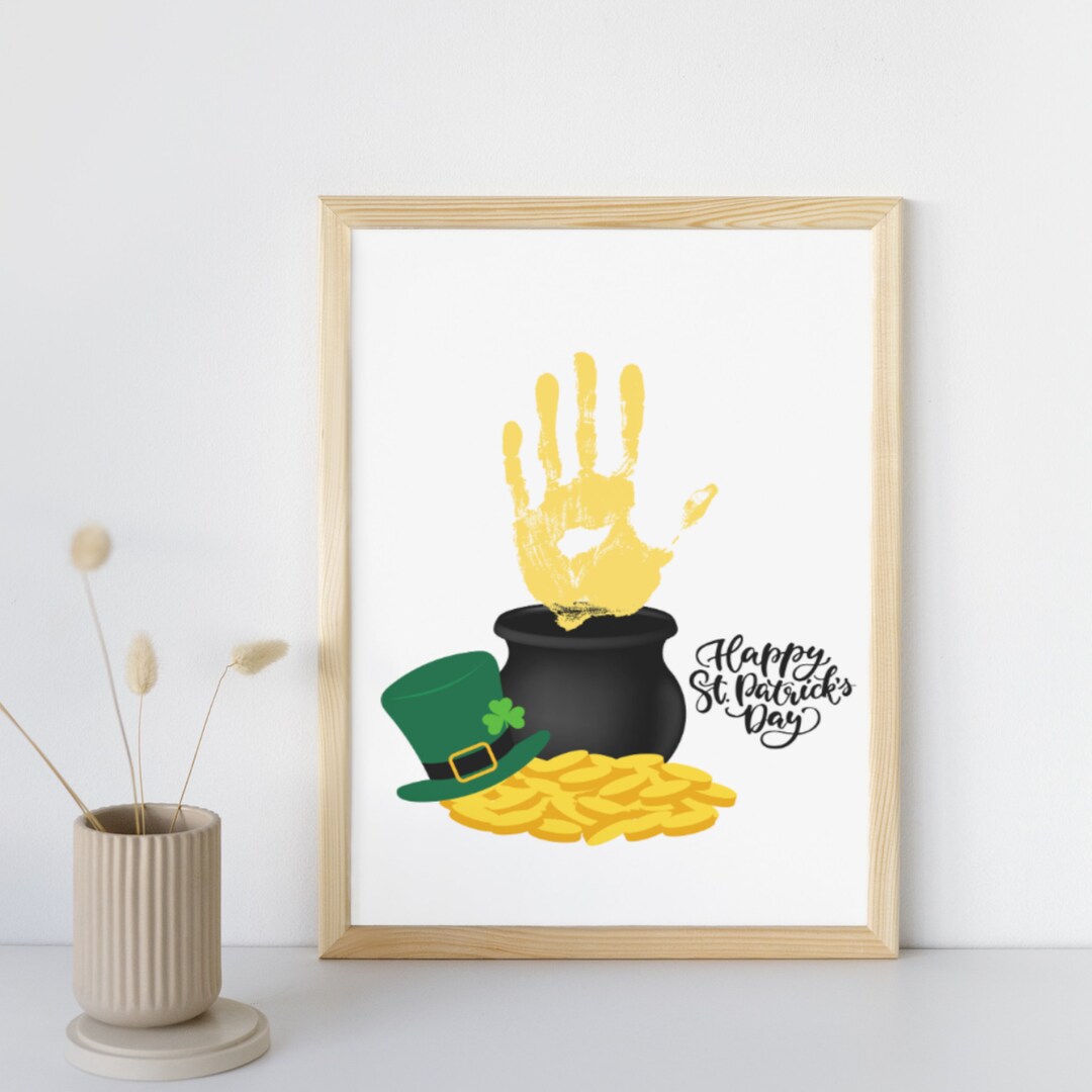 Printable St Patricks Handprint Craft for Kids St Patrick's Pot of Gold ...
