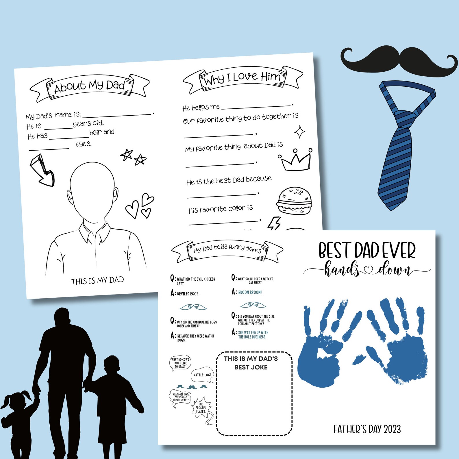 Father's Day Printable All About My Dad Father's Day Gift Daddy ...