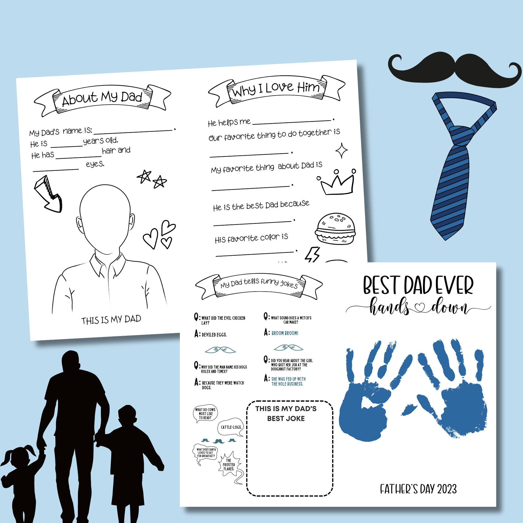 Father's Day Printable All About My Dad Father's Day Gift Daddy ...