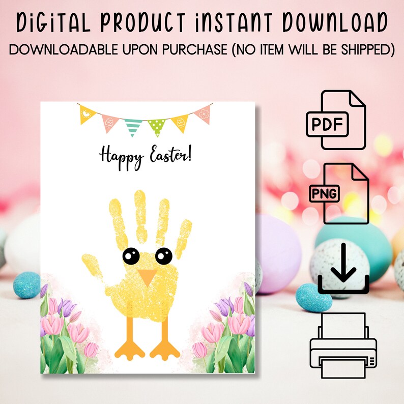 Easter Handprint Craft Bundle Printable Fun Easter DIY Craft for Kids ...