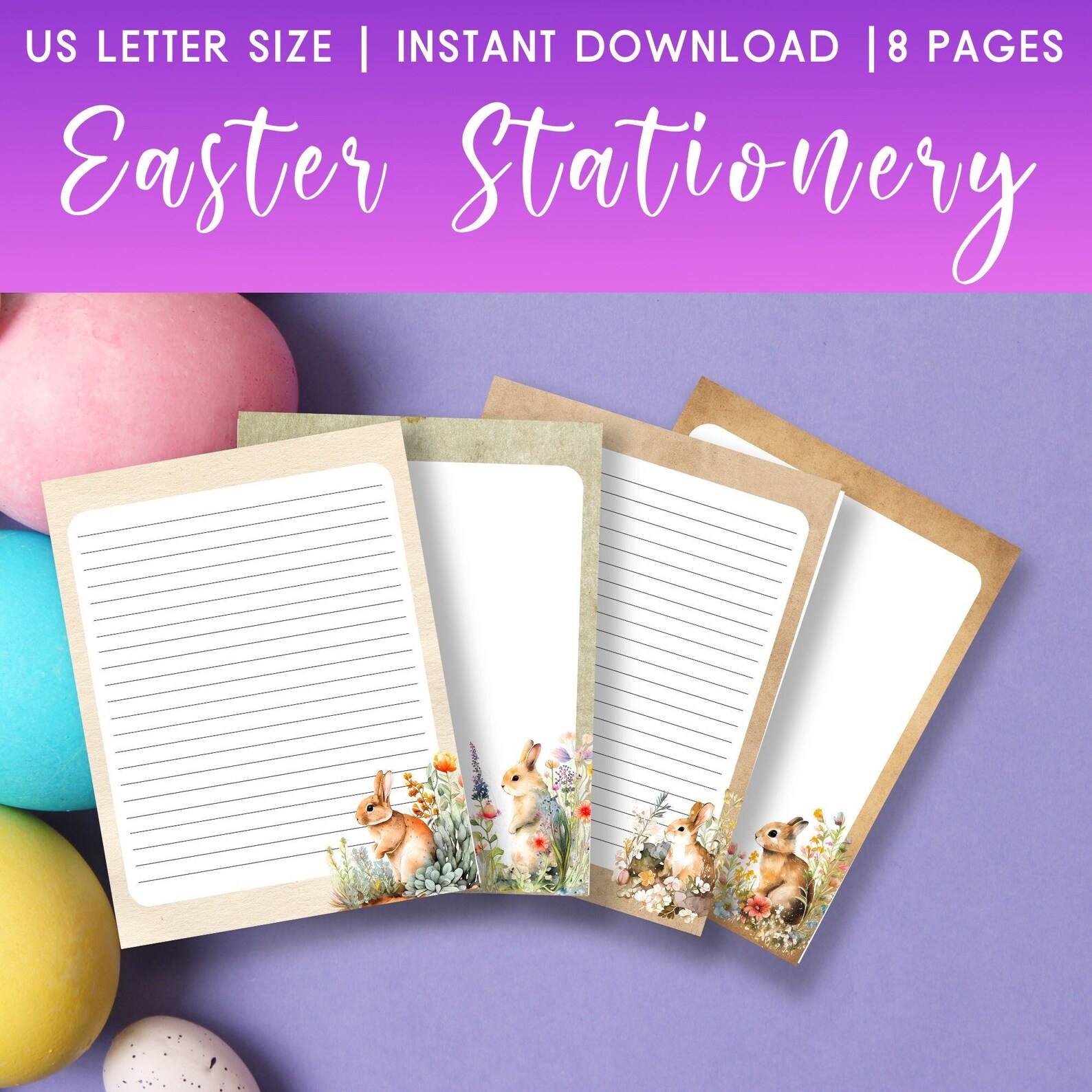 Easter Stationery Printable Stationery Easter Writing Paper Easter ...
