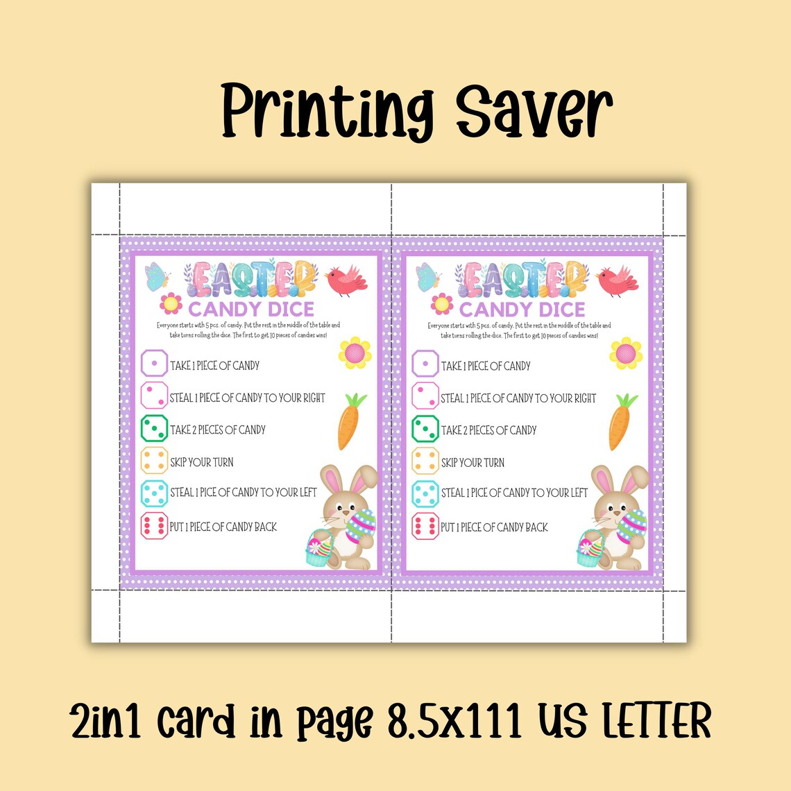 Easter Candy Dice Game Easter Egg Exchange Dice Game Printable Easter ...