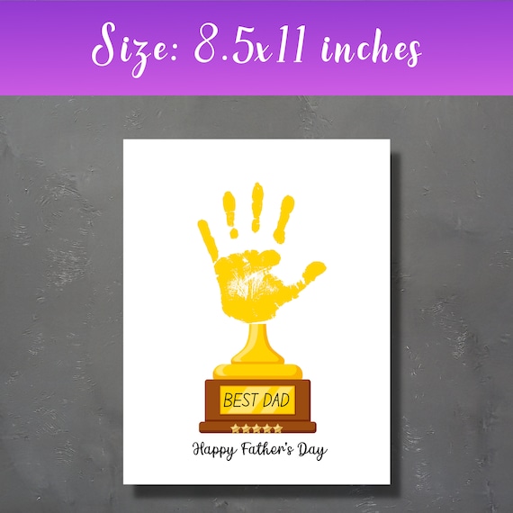 Trophy #1 Dad Daddy Handprint Art Craft First Father's Day, 60% OFF