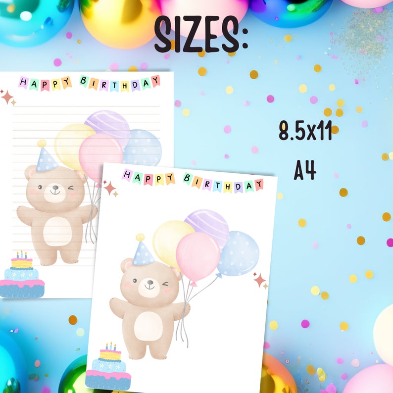 Happy Birthday Stationary Printable Birthday Stationery Birthday ...