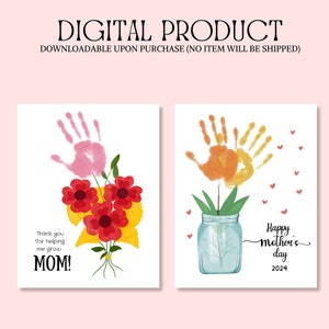 Mothers Day Handprint Craft Flower Theme Bundle 6 Printable Gift Mom ...