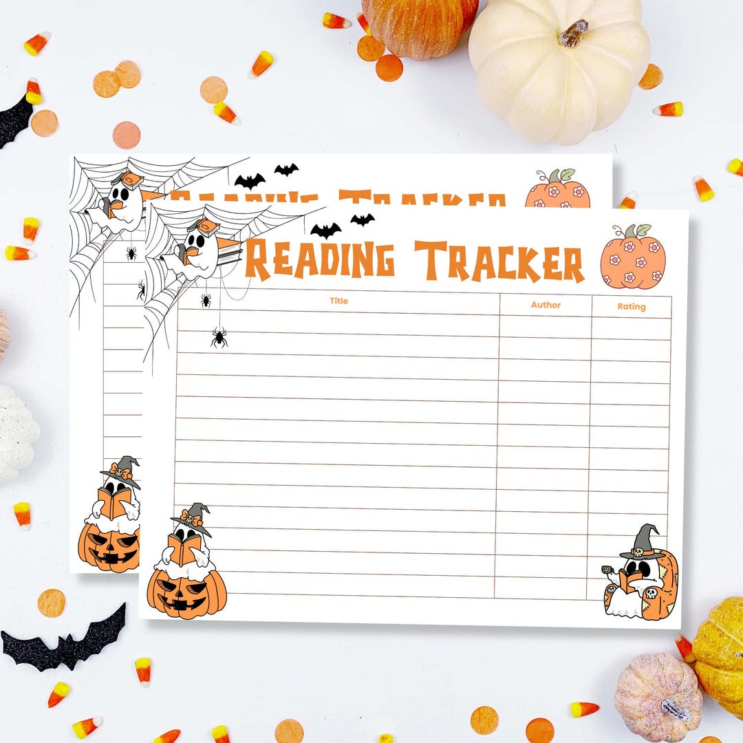 Halloween Reading Tracker Printable, Halloween Theme, Reading Log ...
