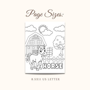 Farm Animals Farm Scene Coloring Set Educational Learning Printable ...