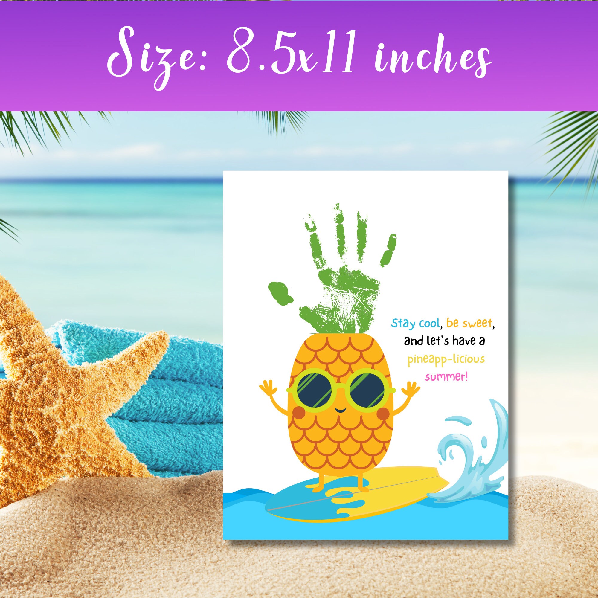 Summer Handprint Craft Art Summer Handprint for Toddler Summer Craft ...