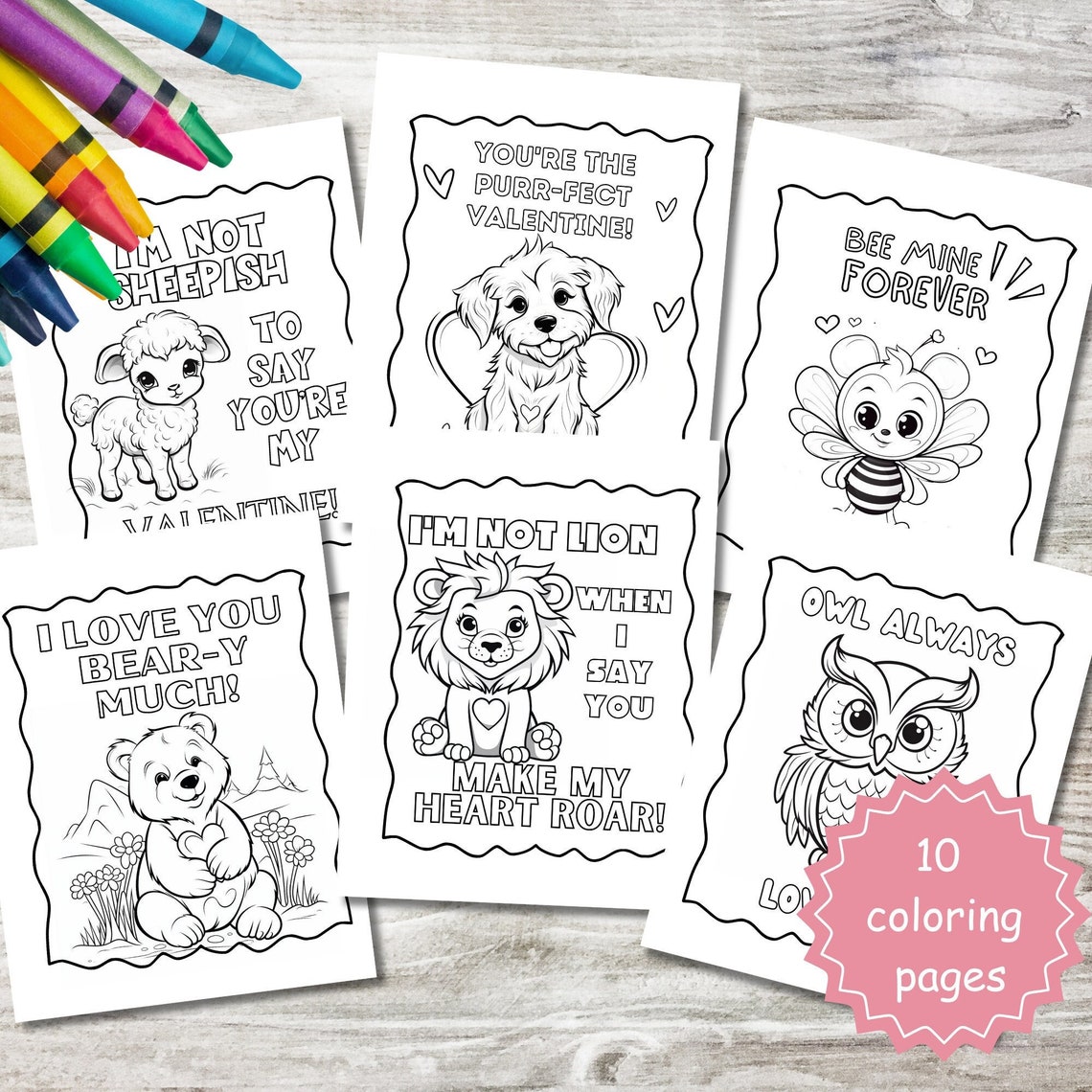 Printable Valentines Day Coloring Pages for Kids Bundle Coloring ...