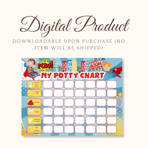 Superhero Potty Chart for Boys Toilet Training Chart Potty Chart ...