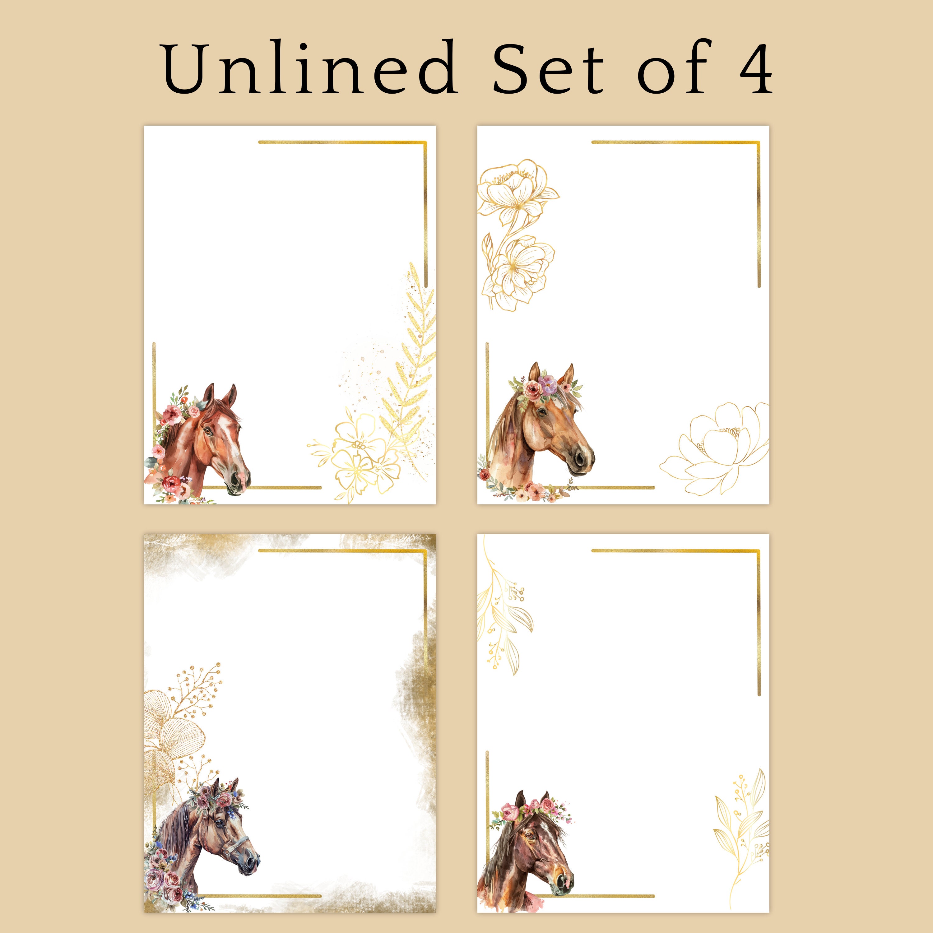 Horse Stationary Printable Horse Stationery Animal Stationery Pony ...
