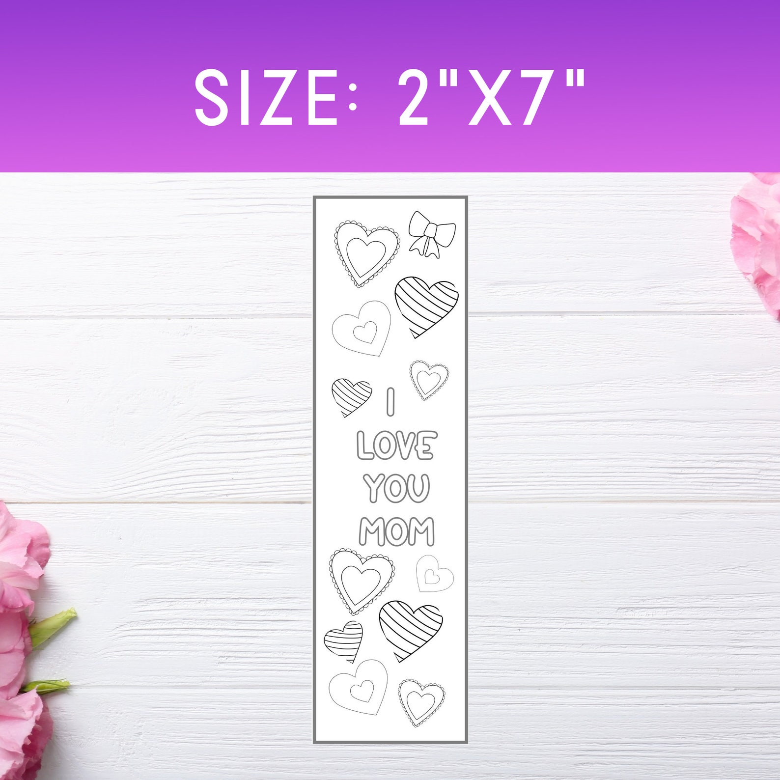 Printable Mothers Day Coloring Bookmarks Present From Kids Mothers Day ...